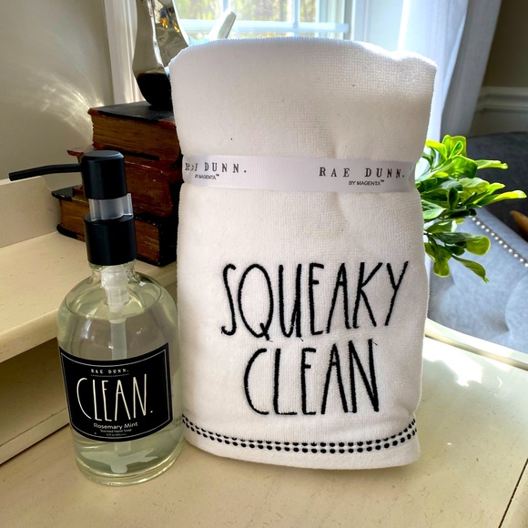 Rae Dunn | Bath | Nwt Rae Dunn Squeaky Clean Towels Clean Soap | Poshmark